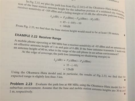 Solved In Fig 233 We Plot The Path Loss From Eq 2141