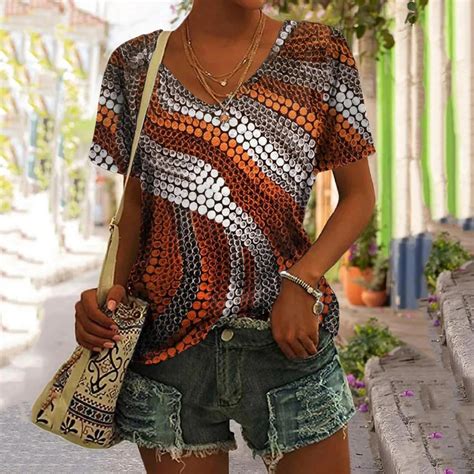 Летни модни дамски тениски с щампи на точки Ежедневни горнища с къс ръкав Streetwear Големи