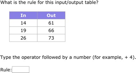 IXL Write The Addition Or Subtraction Rule For An Input Output Table Up To Class II