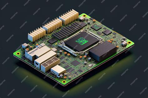 Premium Ai Image Laptop Notebook Electronic Motherboard Isometric