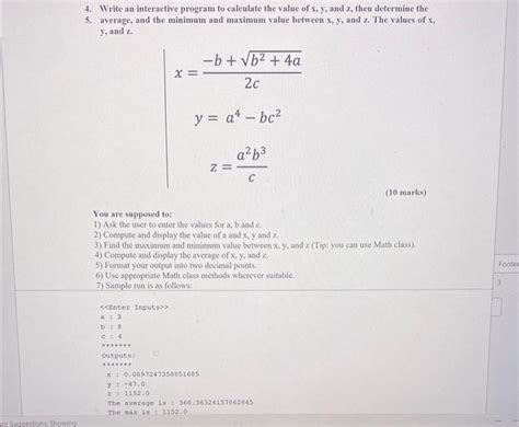 Solved Write An Interactive Program To Calculate The Chegg