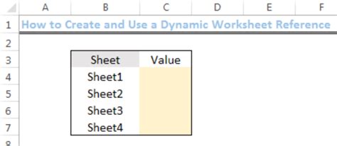 Excel Formula Dynamic Worksheet Reference