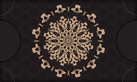 빈티지 패턴으로 인쇄 가능한 초대 장을 디자인하기 위한 템플릿 고급스러운 장식과 텍스트에 대한 장소와 검은 선물 벡터 배너 0명에 대한 스톡 벡터 아트 및 기타 이미지