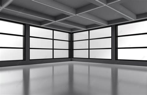 검은 창문이 있는 빈 평평한 흰색 방 3d Png 가상 공간 배경 일러스트 및 사진 무료 다운로드 Pngtree