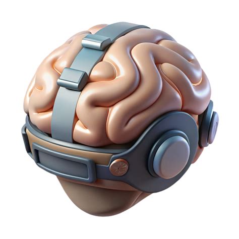 Vibrant Vintage Brain Interface Device Side View Cutout Authentic