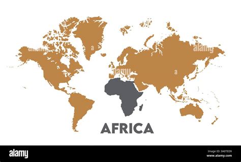 Map Of Africa Highlighted On The World Map Africa On The World Map