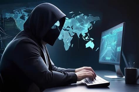 Premium Photo Businessman Typing In Computer Double Exposure Bug Detection And Online Security