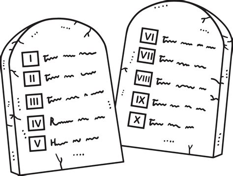 Christian Ten Commandments Tablets Isolated 15867589 Vector Art At Vecteezy