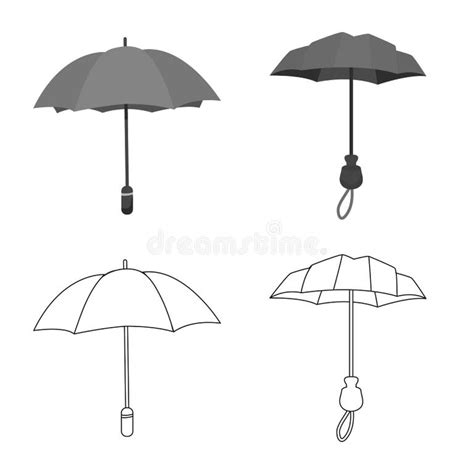 Isolated Object Of Protection And Closed Icon Collection Of Protection And Rainy Stock Symbol