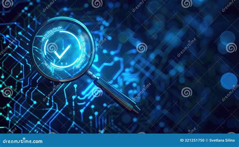 Ai Algorithm With Magnifying Glass And Checkmark Symbolizing Ethical