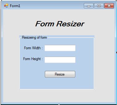 How To Resize Form In C Net Codeoverflow Net