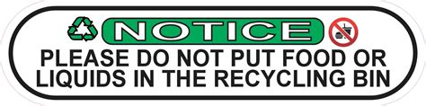 Stickertalk Notice Do Not Put Food In Recycling Sticker 8 Inche