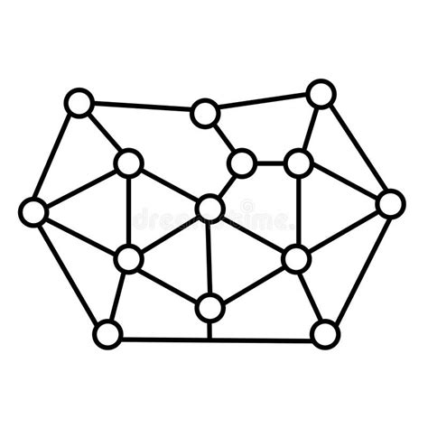 Cube Network Line Icon Black Line Art Networking Connection Cube Icons