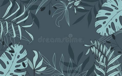 Floral Background From Different Tropical Leaves Vector Stock Vector Illustration Of Vector