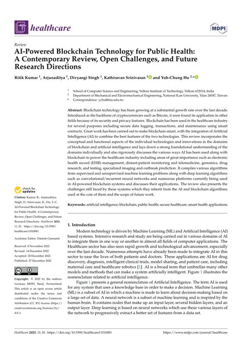 PDF AI Powered Blockchain Technology For Public Health A Contemporary Review Open Challenges
