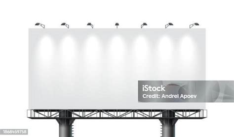 빛나는 램프 현실적인 벡터 일러스트 레이 션과 빌보드 플래 카드 3차원 형태에 대한 스톡 벡터 아트 및 기타 이미지 3차원 형태 간판 거리 Istock