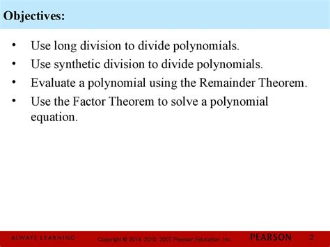 Chapter 1 Polynomial And Rational Functions 3 3 Dividing Polynomials Remainder And Factor