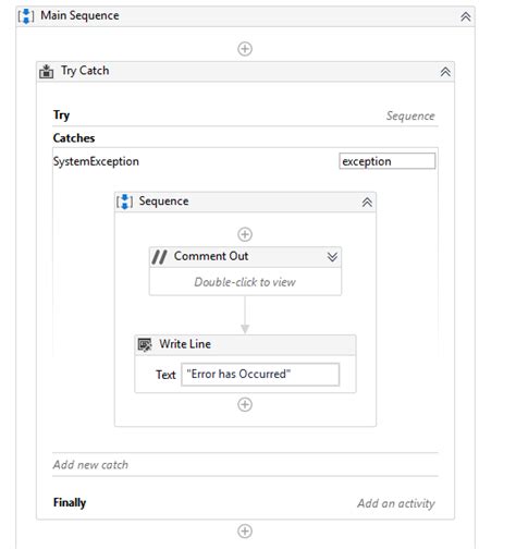 Try Catch Block For Multiple Sequences Not Executing While Running The