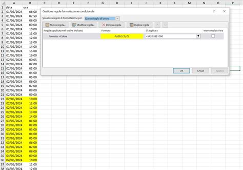 Colorare Range Di Celle Che Hanno Determinate Date E Ora Forum Excel Vba