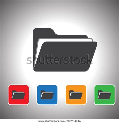 Vector Folder Icon Set Stock Vector Royalty Free 200904446 Shutterstock