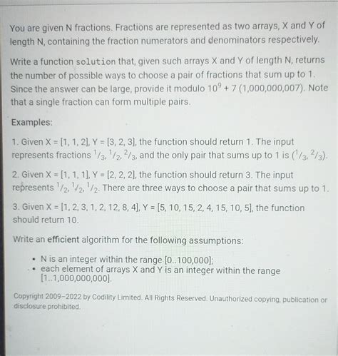 Solved You Are Given N Fractions Fractions Are Represented Chegg Com