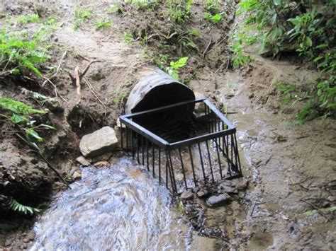 Culvert Screen In General Board Culvert Farm Pond Creek Bed