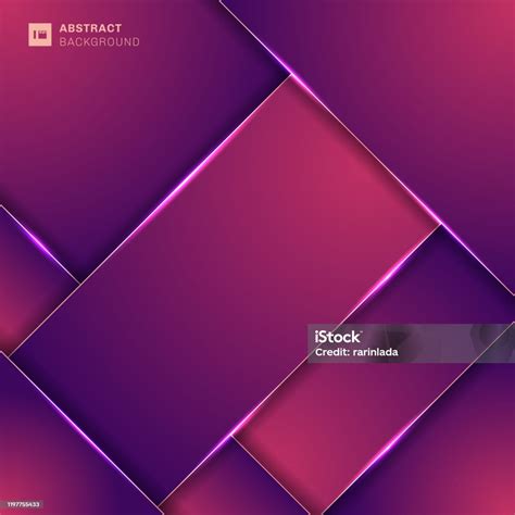 추상 핑크와 보라색 색상 기하학적 중첩 레이어 배경 조명 0명에 대한 스톡 벡터 아트 및 기타 이미지 0명 3차원 형태 가리기 Istock