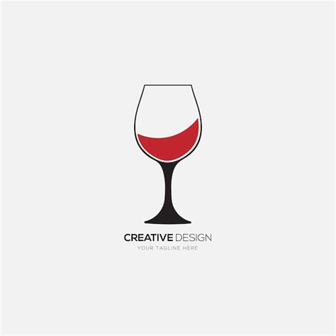 Premium Vector Red Wine Glasses Modern Logo Design