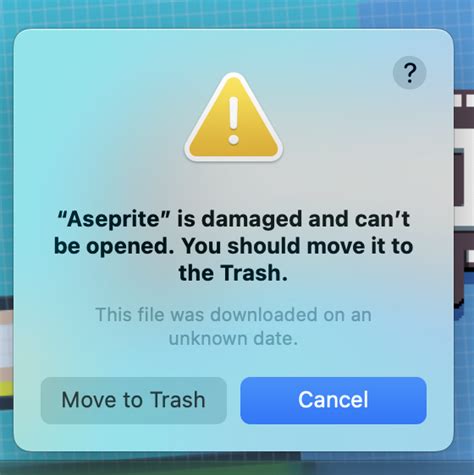 can t launch aseprite on mac r aseprite