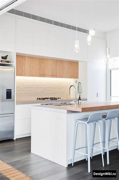 Белая Кухня с Деревянной Столешницей 93 Фото и 3 частых ошибки Minimalist Kitchen Design