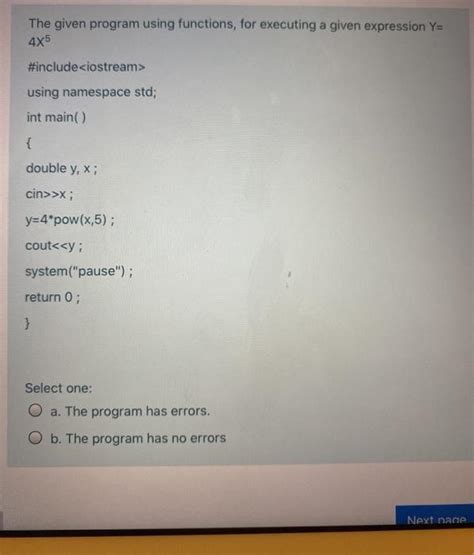 Solved The Given Program Using Functions For Executing A