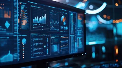 Computer Screen With Data Visualization Premium Ai Generated Image