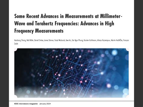 Ieee Microwave Magazine January 2024some Recent Advances In