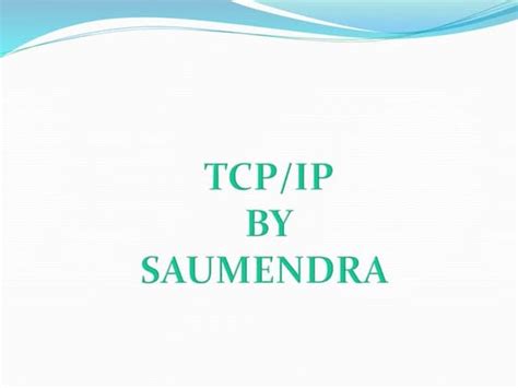 tcp ip network ppt ppt