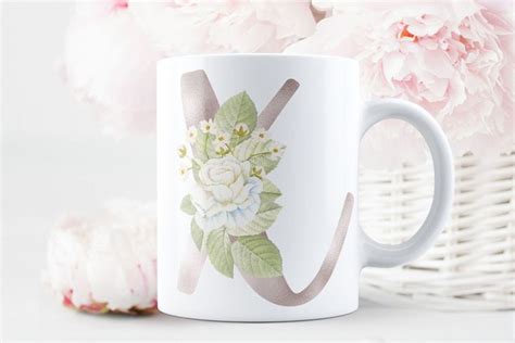 Rose Gold Vintage Rose Alphabet And Number Present Your Design On This Mockup Includes Special