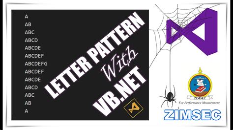 Letter Pattern With Vbnet Zimsec Youtube
