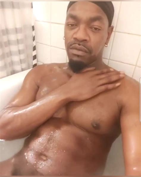 Sexy Black Guy Stroking And Bathing