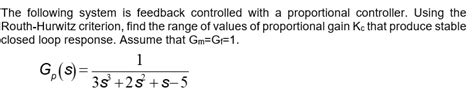 solved the following system is feedback controlled with a