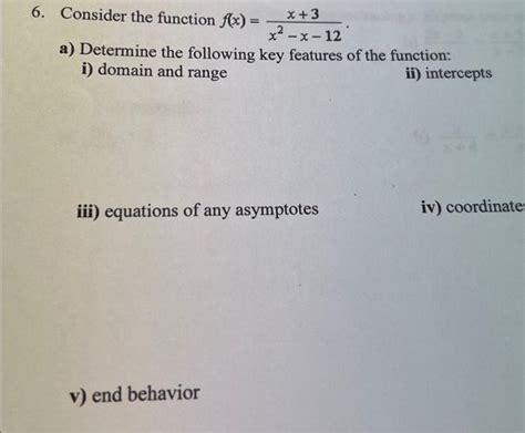 Solved 6 Consider The Function F X A Determine The Chegg Com