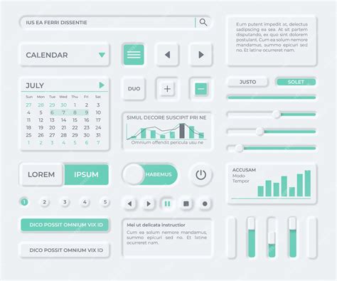 Premium Vector Neumorphism Ui Components For Business App Dashboard