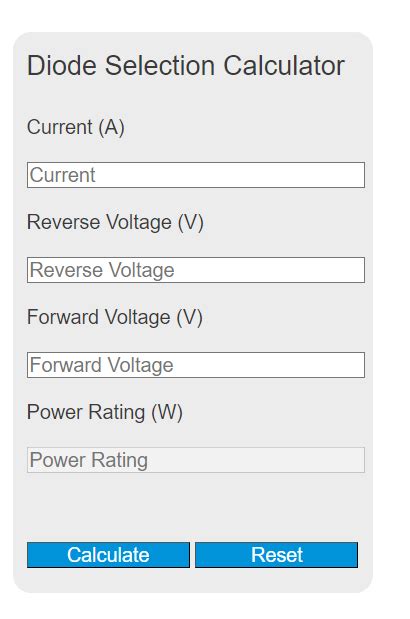Diode Selection Calculator Calculator Academy