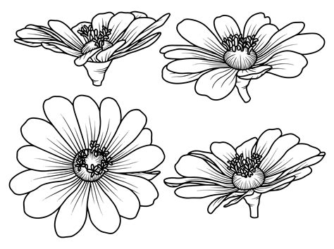 Flower Line Art Graphic By PurMoon Creative Fabrica