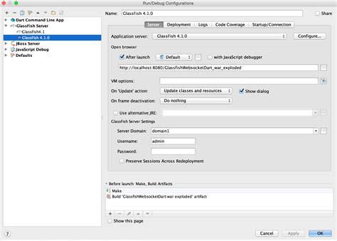 Partying With IntelliJ IDEA Dart Java WebSocket And Glassfish