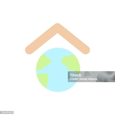 지구 지붕 아이콘 Ui 와 Ux 웹 사이트 또는 모바일 응용 프로그램에 대한 어머니 지구 일 아이콘의 간단한 색상 벡터 요소