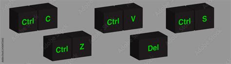 Keyboard Shortcut Set Ctrl C Ctrl V Ctrl S Ctrl Z Del Shortcut