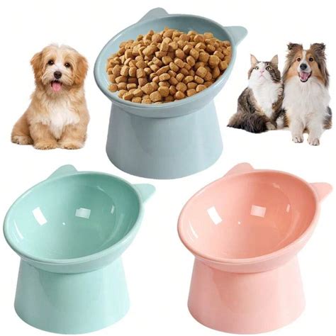 Tilted Cat Food Bowl Elevated Cat Bowl Ergonomic Cat Food Dish Anti Vomiting Raised Cat Food