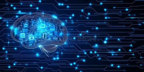 Digital Brain With Circuits Stock Illustration Illustration Of