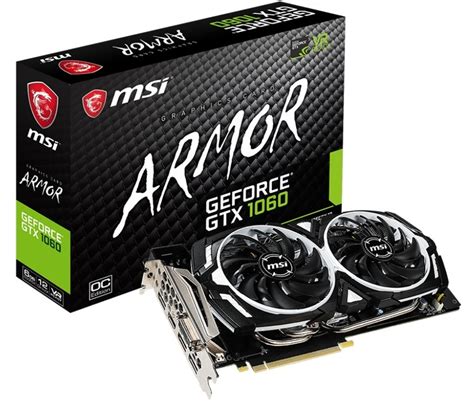 MSI представила видеокарту GeForce GTX 1060 Armor 6GD5X OC с памятью GDDR5X