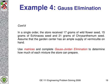 PPT GAUSS ELIMINATION AND GAUSS JORDAN ELIMINATION PowerPoint Presentation ID 97534