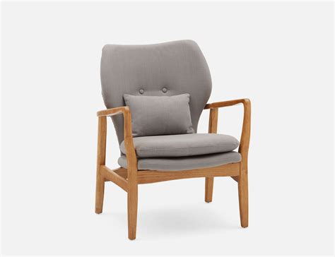 Structube Grey Elmwood Armchair Klein Madera